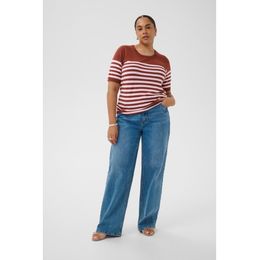 Kaffe curve Strickpullover KClizzy Regular fit in Henna / Ballerina Half Stripe | Gr.: L