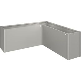 BioHort Hochbeet &raquo;BELVEDERE L-Form maxi 2 m, verschiedene Farben&laquo; 201x201x77 cm, extrem langlebig, aus Metall grau Stahl B/H/T: 201,6cm x 77cm x 201,6cm