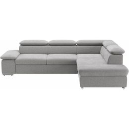 Sit & More sit&more Ecksofa &raquo;Valantine L-Form, B: 272 cm&laquo; mit Arm- & Kopfteilverstellung, optional mit Schlaffunktion grau 100% Polyester B/H/T: 272cm x 73cm x 