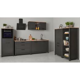Inter Link K&uuml;chenzeile &raquo;Pienza, Einbauk&uuml;che, K&uuml;chenblock, K&uuml;chenmodul, Kompaktk&uuml;che&laquo; Ohne E-Ger&auml;te f&uuml;r Sp&uuml;lmaschine Kochfeld Backofen K&uuml;hlschrank B: 430 cm B/H/T