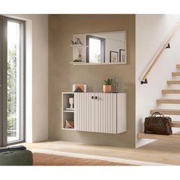 Home Affaire Garderoben-Set &raquo;TATIO, 2-tlg. Garderobenkombination, Breite: 106 cm, Rillenfr&auml;sung&laquo; Set, Set, best. aus: 1 Spiegel, 1 Schuhkommode, 2 Stk
