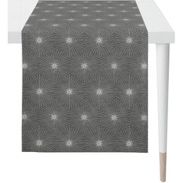 Apelt Tischl&auml;ufer &raquo;4710 CHRISTMAS GLAM, Weihnachtsdeko, Weihnachten&laquo; Lurex-Jacquardgewebe silber Polyacryl, Polyester, Viskose B/L: 48cm x 140cm, 1 