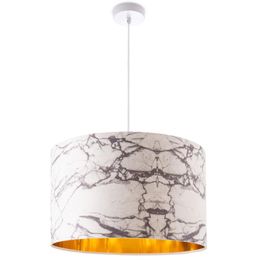 Paco Home Pendelleuchte &raquo;Kraft 525&laquo; E27 Deckenlampe Wohnzimmer H&auml;ngelampe Esszimmer Marmor Wei&szlig; E27 wei&szlig; 1, &Oslash; 45,5cm H: 27cm