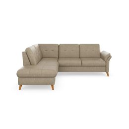 Sit & More sit&more Ecksofa &raquo;G&ouml;teborg&laquo; inkl. Sitztiefenverstellung, wahlweise mit Bettfunktion & Bettkasten beige B/H/T: 250cm x 90cm x 226cm, Luxus-Microfaser, 