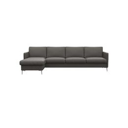 FLEXLUX Ecksofa &raquo;Fiore, super Sitzkomfort durch Kaltschaum im Sitz, L-Form&laquo; schmale Armlehnen, F&uuml;&szlig;e Alu grau 100% Echteder B/H/T: 280cm x 85cm x 159cm