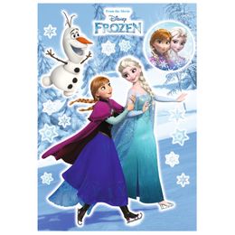 Komar Wandtattoo &raquo;Anna und Elsa - Gr&ouml;&szlig;e 50 x 70 cm&laquo; selbstklebend, Wandsticker, Kinderzimmer bunt Folie B/H/T: 50cm x 70cm, Prinzessinnen Schneemann
