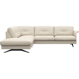 FLEXLUX Ecksofa &raquo;Glow bequem und komfortabel durch hochwertigen Sitzaufbau, L-Form&laquo; Skandinavisches Design, In hochwertiger Verarbeitung wei&szlig; 100% 