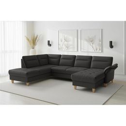 Sit & More sit&more Wohnlandschaft &raquo;Pamela, U-Form, B: 292 cm, Leder&laquo; B/H/T: 292cm x 90cm x 212cm, NaturLEDER Stoff, Ottomane links, ohne Bett,ohne Bettkasten,
