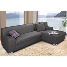 Home Affaire Ecksofa &raquo;Anzio, elegant und gem&uuml;tlich, Breite 239cm, L-Form&laquo; wahlweise mit Bettfunktion braun B/H/T: 239cm x 75cm x 82cm, Kunstleder 