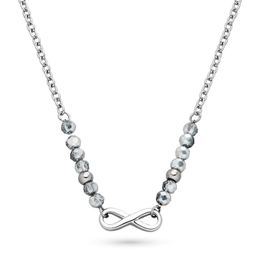 s.Oliver Damen s.Oliver Kette mit Anh&auml;nger &raquo;Infinity Beads, Unendlichkeitsschleife&laquo; mit Kristallstein (synth.) Edelstahl, L: 45 B: 3,6mm