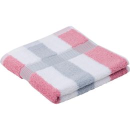 G&ouml;zze Handt&uuml;cher &raquo;New York&laquo; im Set, gestreift, mit strukturierter Borte rosa Walkfrottee, Obermaterial: 100% Baumwolle B/L: 50cmx100cm, 2 Stk., Walkfrottee