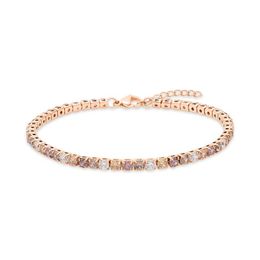 s.Oliver Damen s.Oliver Armband &raquo;Stone Row&laquo; mit Zirkonia (synth.) rosa 20cm, Edelstahl