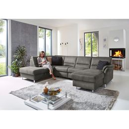 Die PlanBar Wohnlandschaft &raquo;ZE-EM16033 U-Form, Breite 316 cm&laquo; wahlweise mit Kopfst&uuml;tzen und echt bezogenem R&uuml;cken 100% Polyester B/H/T: 316cm x 203cm,