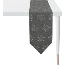 Apelt Tischband &raquo;6302 CHRISTMAS GLAM, Weihnachtsdeko, Weihnachten&laquo; Lurex-Jacquardgewebe silber Polyacryl, Polyester, Viskose B/L: 21cm x 175cm, 1 Stk.