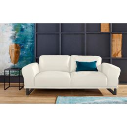 W.Schillig 2,5-Sitzer &raquo;montanaa&laquo; mit Metallkufen in Schwarz pulverbeschichtet, Breite 212 cm wei&szlig; B/H/T: 212cm x 78cm x 94cm, Longlife Xtra-Leder Z59
