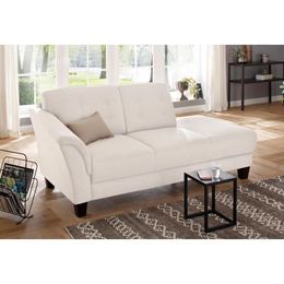 OTTO home Recamiere &raquo;Trondheim&laquo; freistehend, mit Federkern, Knopfheftung im R&uuml;cken, F&uuml;&szlig;e Buche beige Luxus-Microfaser (90% Polyester, 10% Polyamid);