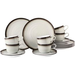 Seltmann Weiden Kaffeeservice &raquo;Geschirr-Set, 18 Teile, Terra Corso&laquo; Tassen, Teller, Untertassen, Made in Germany, 18 Teile, f&uuml;r 6 Personen wei&szlig; Porzellan 18 Stk.