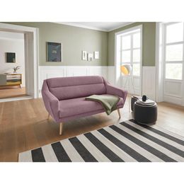 OTTO home 2-Sitzer &raquo;Bille&laquo; mit Naht im R&uuml;ckenkissen und Eiche-Beinen, Design by Morten Georgsen rosa Luxus-Microfaser weich (100% Polyester);Samtoptik