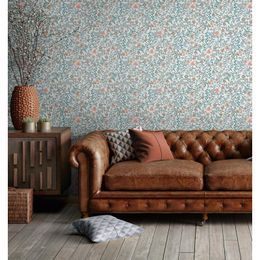 marburg Vliestapete &raquo;Floral Flourish&laquo; floral moderne Tapete f&uuml;r Wohnzimmer Schlafzimmer K&uuml;che blau Vlies B/L: 0,53m x 10,05m, Rollen: 1