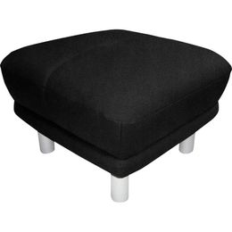Trendmanufaktur Hocker &raquo;Cecilia, bequem und elegant&laquo; schwarz NaturLEDER (echtes Rindsleder);Luxus-Microfaser ALCAZAR (100% Polyester);NaturLEDER : 