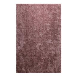 Teppich &raquo;Pisa&laquo; rund 25 mm H&ouml;he Hochflor, Microfaser, uni, weich, Shaggy, Wohnzimmer, Schlafzimmer rosa Polyester B : 70cm 1 Stk., 25mm, L: 140cm