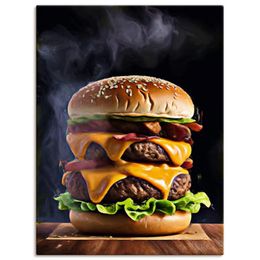 Artland Wandbild &raquo;Monster Burger&laquo; Speisen 1 Stk. tlg. als Alubild, Leinwandbild, Poster, Wandaufkleber in verschied. Gr&ouml;&szlig;en Leinwand B/H/T: 60cm x 80cm, 