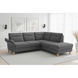 Sit & More sit&more Ecksofa &raquo;Pamela, B: 218 cm, L-Form, wahlweise mit Schlaffunktion und Bettkasten&laquo; mit Federkern grau 95% Polyester 5% Polyamid B/H/T: 218cm x 