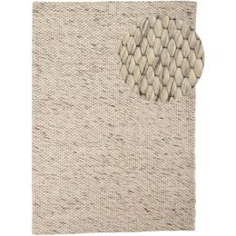CarpetFine Wollteppich &raquo;Sina, auch als L&auml;ufer&laquo; rechteckig 14 mm H&ouml;he Handweb Teppich, reine Wolle, meliert, handgewebt, weich & kuschelig beige Wolle 