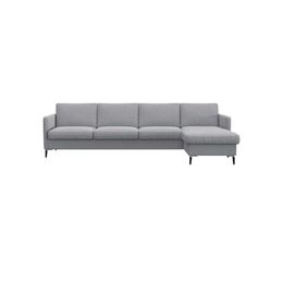 FLEXLUX Ecksofa &raquo;Fiore, L-Form, bequem und komfortabel durch hochwertigem Sitzaufbau&laquo; schmale Armlehnen, Kaltschaum, F&uuml;&szlig;e Alu+schwarz grau B/H/T: 