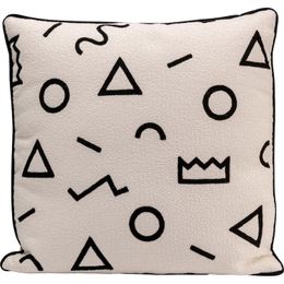 KARE Dekokissen &raquo;Geometric, Kissenh&uuml;lle mit F&uuml;llung, 45x45 cm&laquo; st&uuml;tzt Kopf und Nacken angenehm und sorgt f&uuml;r erholsamen Schlaf beige Baumwolle, Polyester B