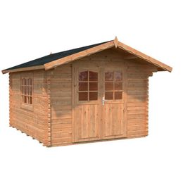 Palmako Gartenhaus &raquo;Sally&laquo; 10,2 qm braun Massivholz Fu&szlig;boden im Gartenhaus, ohne Dacheindeckung