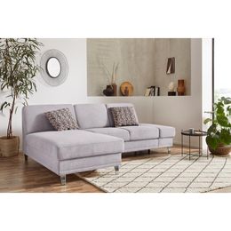 Sit & More sit&more Ecksofa &raquo;Clio L-Form&laquo; optional Schlaffunktion oder Vorziehsitz und Bettkasten, Federkern silber B/H/T: 246cm x 89cm x 165cm, Luxus-Microfaser