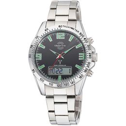 MASTER TIME Herren MASTER TIME Funkchronograph &raquo;Sporty&laquo; Armbanduhr, Quarzuhr, Herrenuhr, automatischer Kalender silber Einheitsgr&ouml;&szlig;e