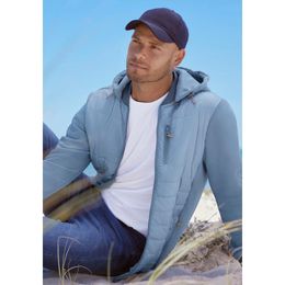 H.I.S. H.I.S Herren Kapuzensweatjacke im vorderen Bereich gesteppt, mit abnehmbarer Kapuze blau M (48/50)