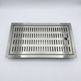 ich-zapfe Tropfblech, Abtropfblech, Tropfschale - CNS zum Einlassen 440 mm x 240 mm inkl. Ablaufstutzen