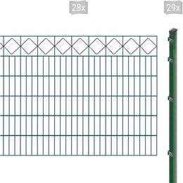 Arvotec Doppelstabmattenzaun &raquo;EXCLUSIVE 120 zum Einbetonieren "Karo" mit Zierleiste&laquo; Zaunh&ouml;he 120 cm, Zaunl&auml;nge 2 - 60 m gr&uuml;n Kunststoff, Stahl H/L: 120cm x 