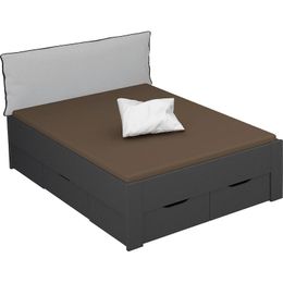 Rauch Stauraumbett &raquo;Aditio&laquo; inklusive Kopfteil und Schubk&auml;sten grau Liegefl&auml;che L&auml;nge B: 200cm x 140cm, H&ouml;he Bett: 107cm H&ouml;he Fu&szlig;teil: 50cm, ohne 