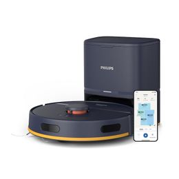 Philips Saugroboter &raquo;mit Wischfunktion XU2100/15, mit 6.000pa Saugkraft,&laquo; LDS-Radarnavigationssystem, HomeRun App, inkl. Entleerungsstation blau 