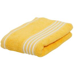 G&ouml;zze Badetuch &raquo;Rio&laquo; mit feiner Streifenbord&uuml;re gelb Walkfrottee, Obermaterial: 100% Baumwolle B/L: 70cmx140cm, 1 Stk., Walkfrottee