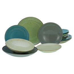 Creatable Tafelservice &raquo;Geschirr-Set NATURE COLLECTION&laquo; Teller Set, Service, 12 Teile, f&uuml;r 4 Personen bunt Steinzeug 12 Stk.
