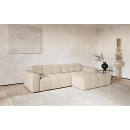 COTTA Ecksofa &raquo;Sento L-Form, B:280 cm, Chenille-Struktur, XXL Recamiere B: 133cm&laquo; modernes cubisches Sofa, hochwertige Steppung, bequemer Sitzkomfort 