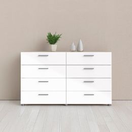 Home Affaire Kommode &raquo;Pepe, Aufbewahrung, Schubladenschrank, Stauraum&laquo; Sideboard mit 8 Schubl&auml;den, Breite 140 cm, H&ouml;he 82 cm wei&szlig; Holzwerkstoff B/H/T: