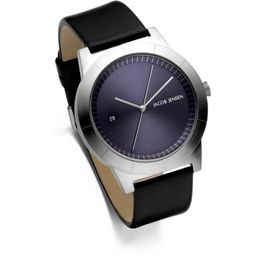 Jacob Jensen Herren Quarzuhr &raquo;Ascent&laquo; Armbanduhr, Herrenuhr, Lederarmband, analog, Tag schwarz Einheitsgr&ouml;&szlig;e