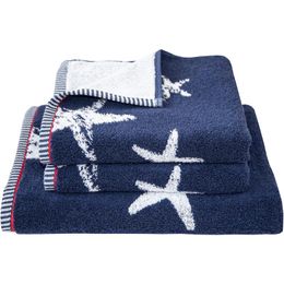 Dyckhoff Handtuch Set &raquo;Maritim, Starfish&laquo; Set 3 Stk. Frottier 2 Handt&uuml;cher (50x100cm), 1 Duschtuch (70x140cm) blau Frottier, Obermaterial: 100% Baumwolle 3 Stk