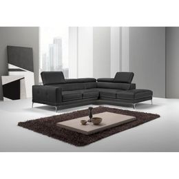 Egoitaliano Ecksofa &raquo;Claudie, Designsofa mit extrakomfortablem Sitzkomfort, L-Form&laquo; Inkl. Kopfteilverstellung, L-Form schwarz Luxus-Microfaser (100% Polyester) 