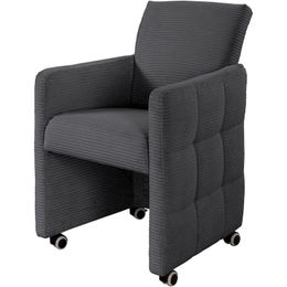 exxpo - sofa fashion Esszimmersessel &raquo;Barista, Loungesessel auf Rollen mit hoher Bodenfreiheit&laquo; Barista Clubsessel auf Rollen mit schmalen Armlehnen, 
