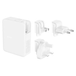Belkin USB-Ladeger&auml;t &raquo;140 Watt 4-Port GaN Ladeger&auml;t mit UK, EU, US Stecker&laquo; wei&szlig; Kunststoff F&uuml;r Reisen geeignete austauschbare Stecker