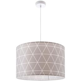 Paco Home Pendelleuchte &raquo;Stella 401&laquo; E27 Deckenlampe Wohnzimmer Schlafzimmer H&auml;ngelampe Skandi Rauten E27 wei&szlig; 1, &Oslash; 45cm H: 179,5cm