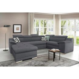 Quelle mit Kopfteilverstellung, wahlweise mit Schlaffunktion grau Kunstleder SOFTLUX ;Luxus-Microfaser ALTARA NUBUCK (100% Polyester);Struktur ( 100% 