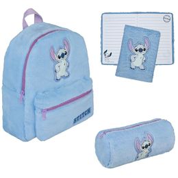 Undercover Damen Undercover Kinderrucksack &raquo;Stitch Pl&uuml;sch&laquo; inklusive Schlamperm&auml;ppchen und Notizbuch blau B/H/T: 20cm x 20cm x 10cm
